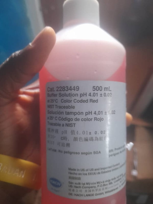 Buffer Solution, pH 4.01, Color-coded Red, 500 mL