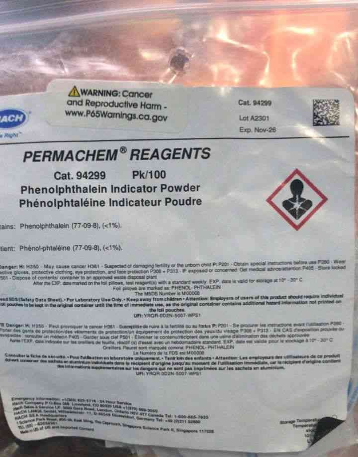 Phenolphthalein Indicator Powder /100