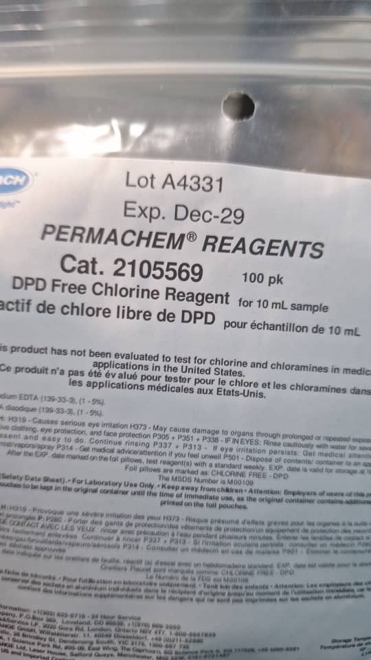 DPD Free Chlorine Reagent Powder Pillows, 10 mL, pk/100