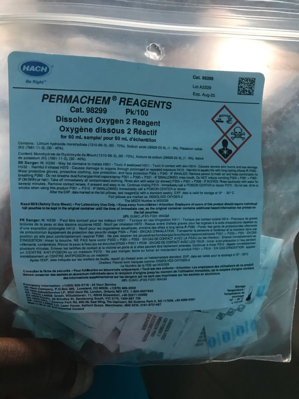 DPD Free Chlorine Reagent Powder Pillows, 5 mL, PK/100